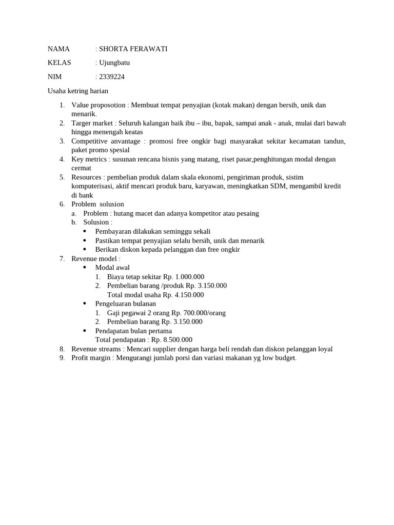 Komponen Model Bisnis | PDF | Bisnis