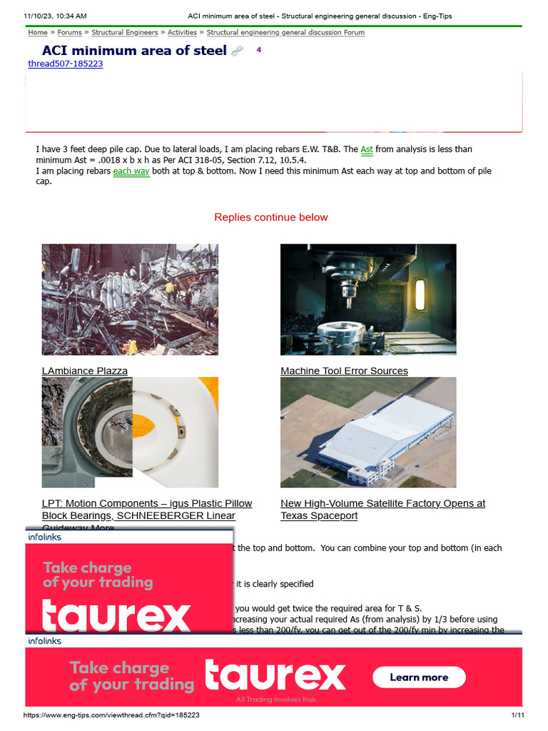 ACI Minimum Area of Steel - Structural Engineering General Discussion - Eng-Tips | PDF ...