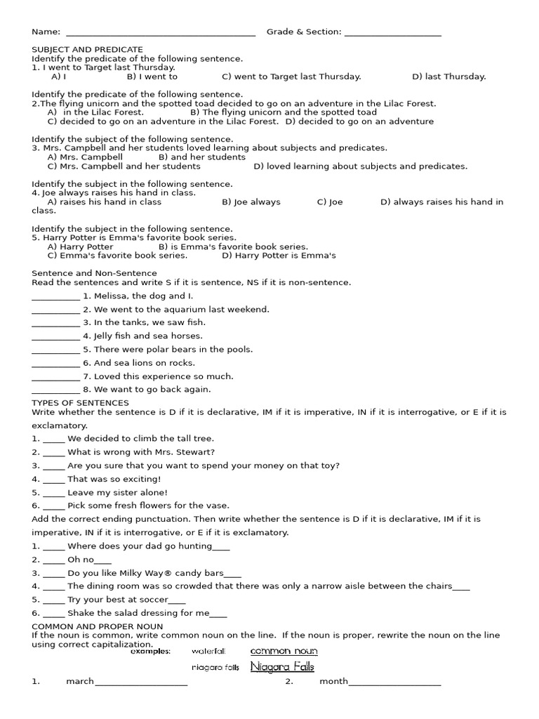 G3 Q1 ENG EXAMS | PDF