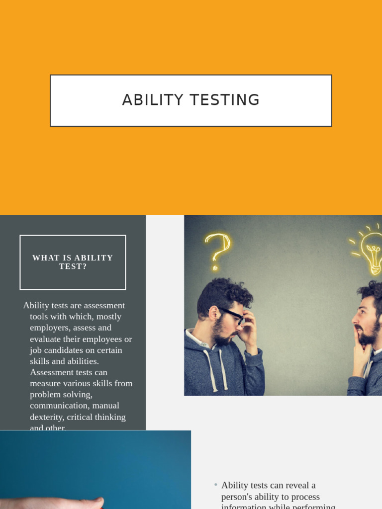 Ability Tests | PDF | Wechsler Adult Intelligence Scale | Intelligence ...