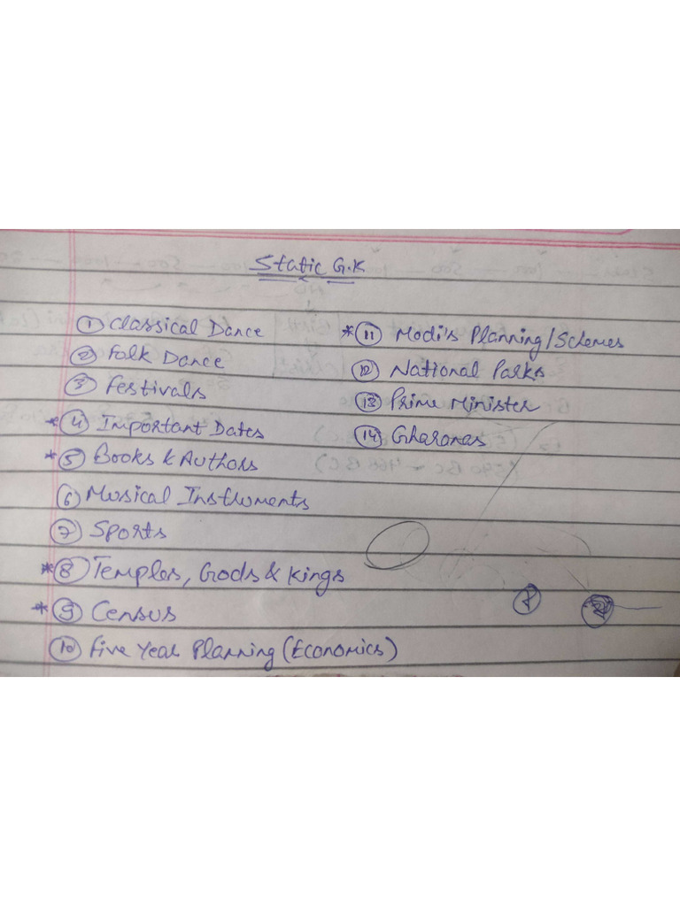 Statik GK Topic | PDF