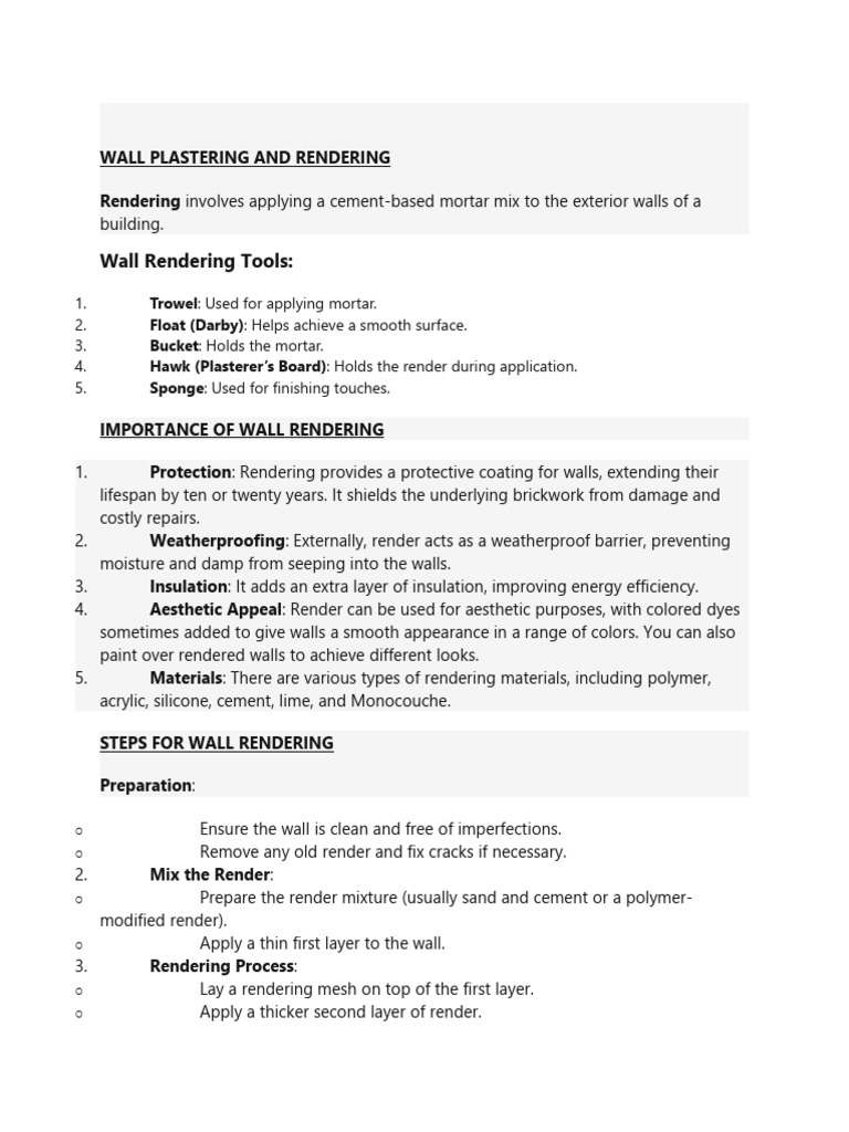 Wall Plastering | PDF | Building Engineering | Architectural Design