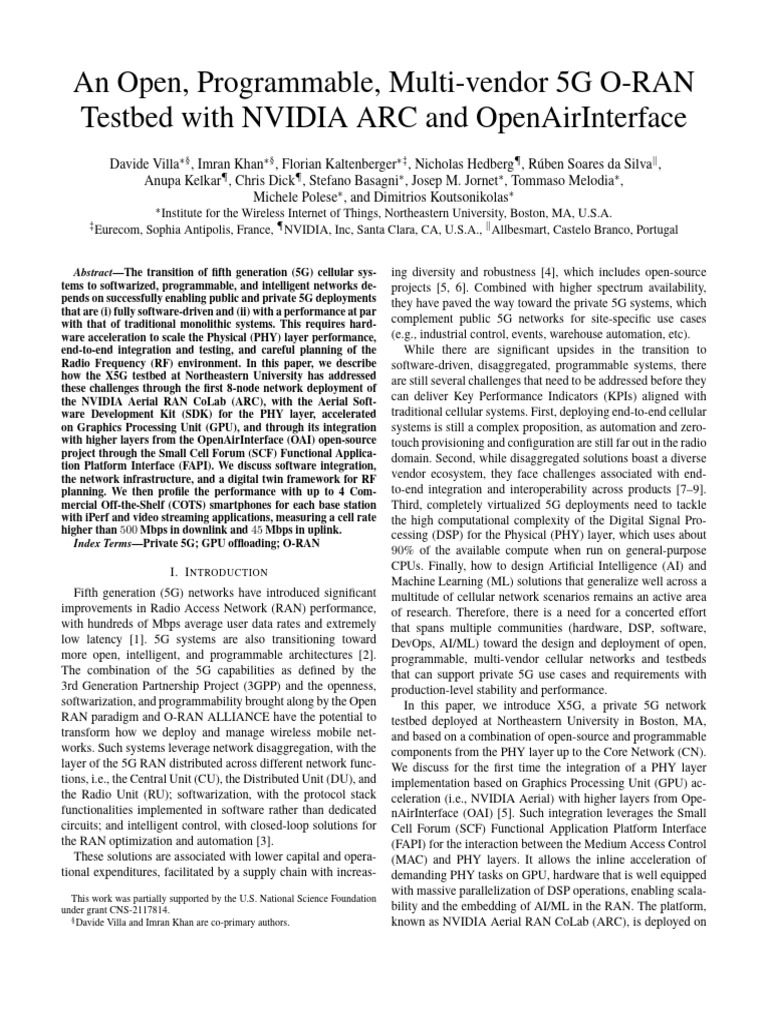 OpenProgrammableMultivendorO Ran | PDF | Graphics Processing Unit ...