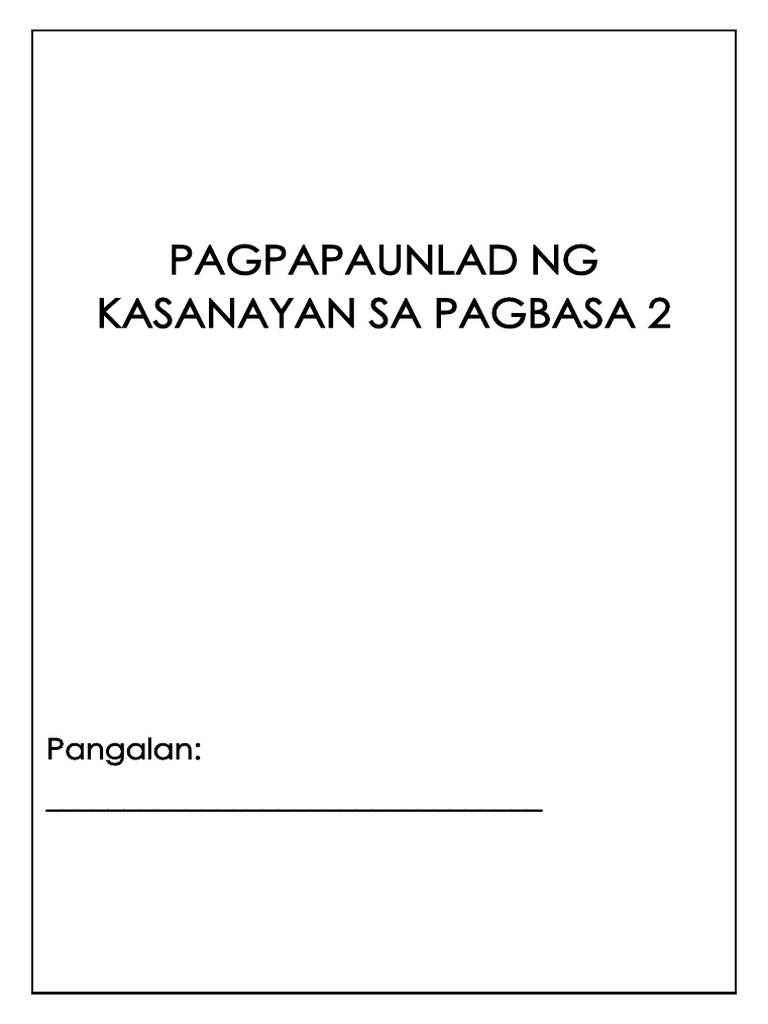 Pagpapaunlad NG Kasanayan Sa Pagbasa 2 | PDF