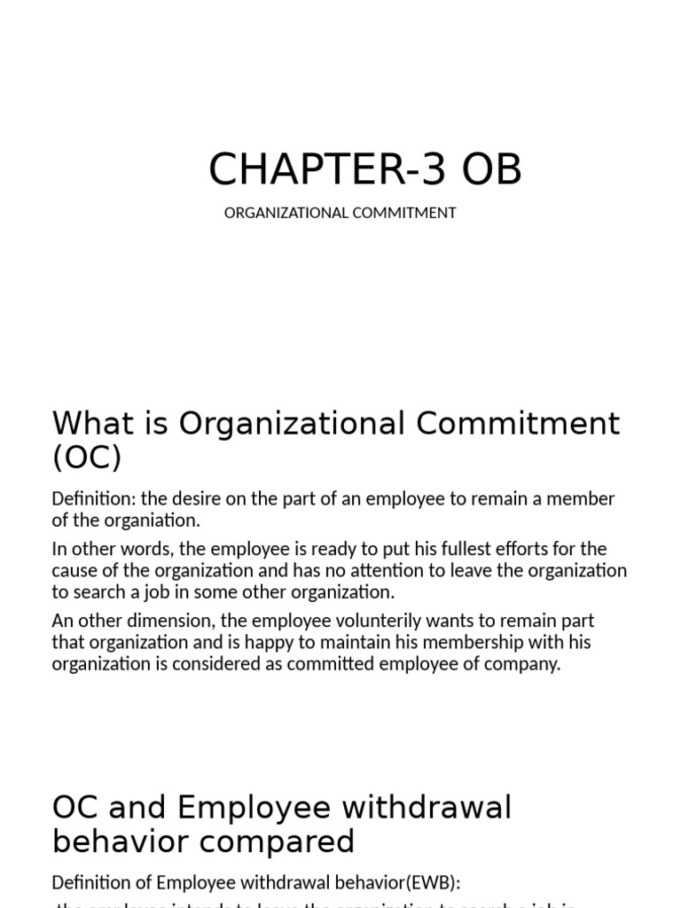 Ch. 3 .OB | PDF | Layoff | Behavior