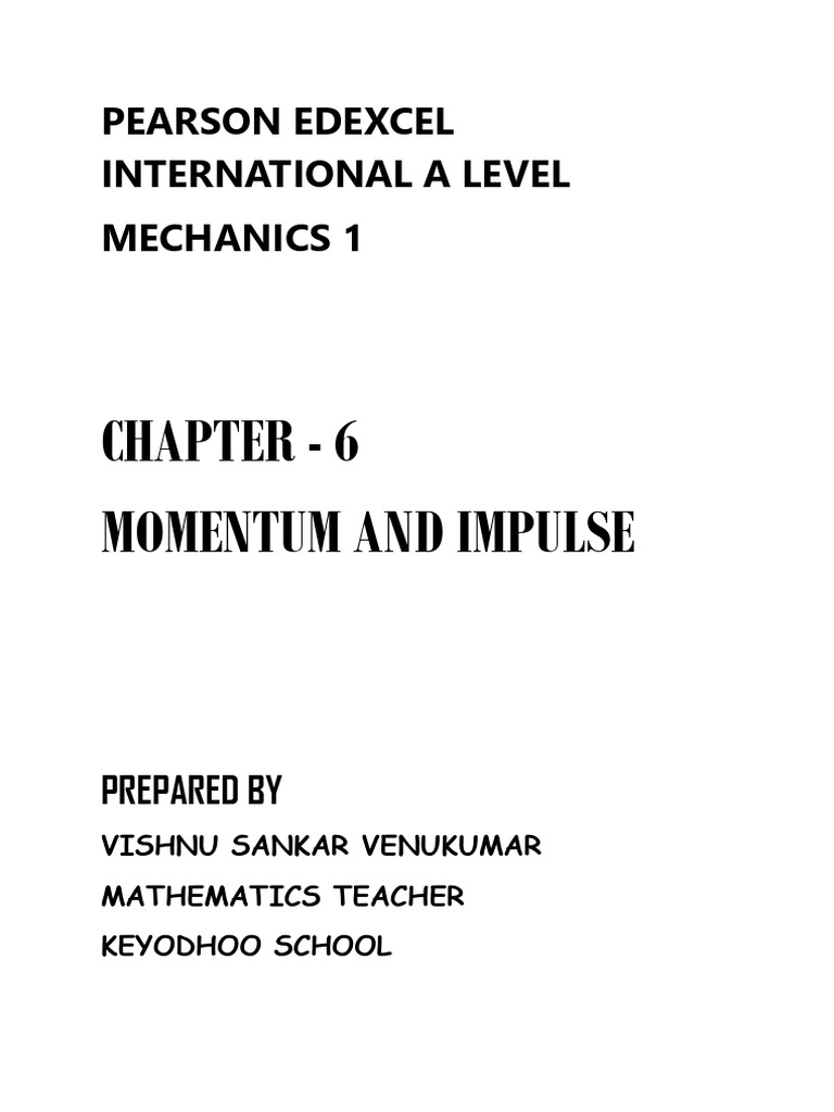 M1 Chapter 6 | PDF | Momentum | Collision