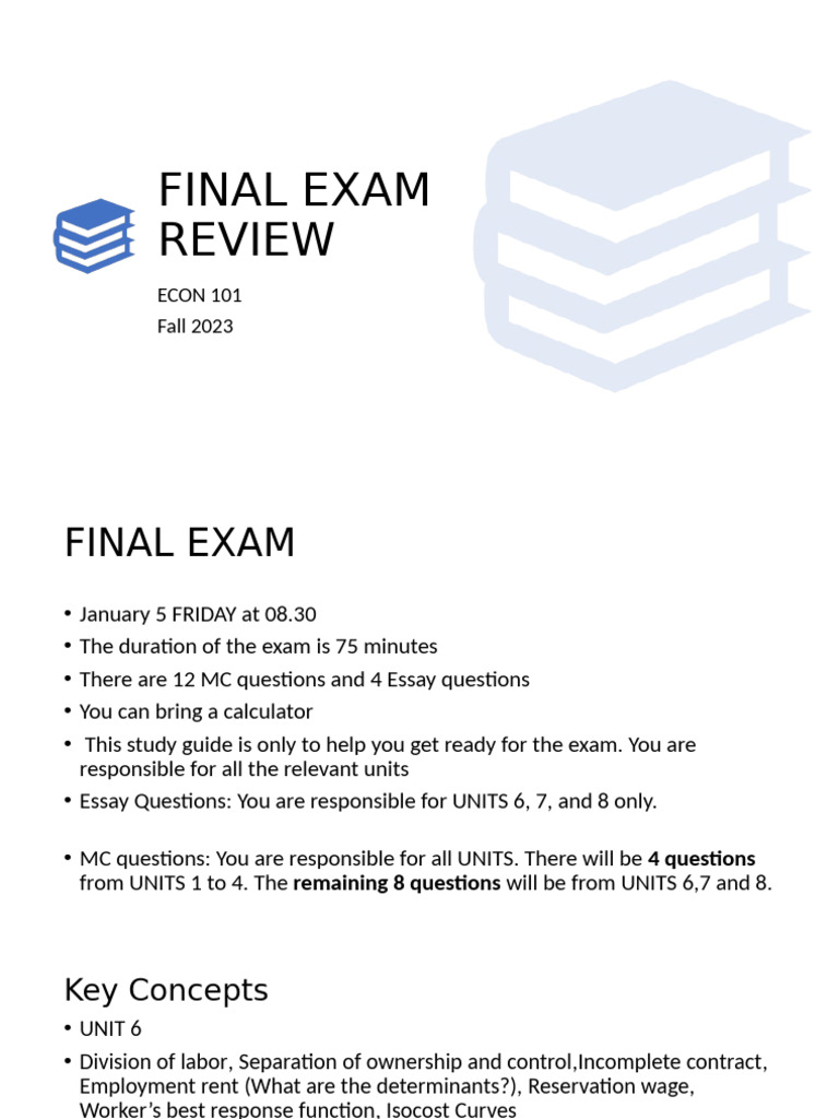Final Exam Review | PDF | Profit (Economics) | Economic Surplus