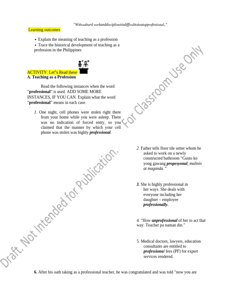 Unit 1 The Teaching Profession 2 | PDF | Professional Development