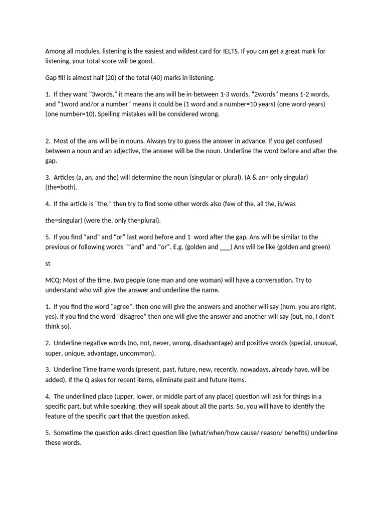 Listening Personal Rules | PDF | Noun | Word