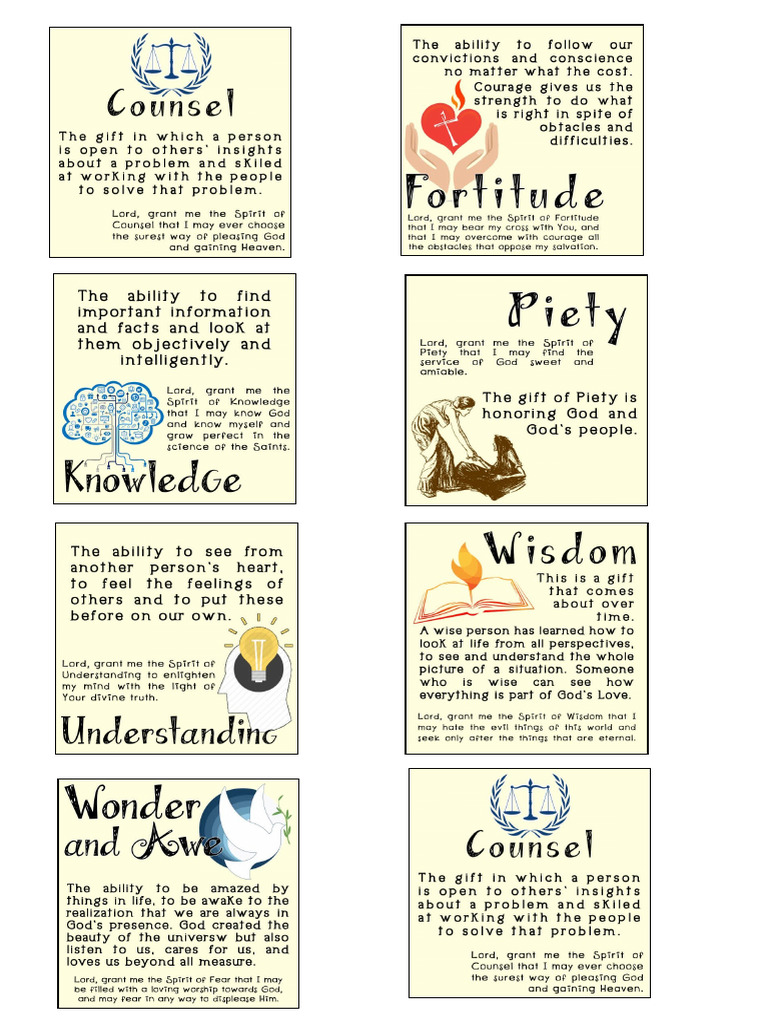 7gifts of The Holy Spirit To Print Out | PDF