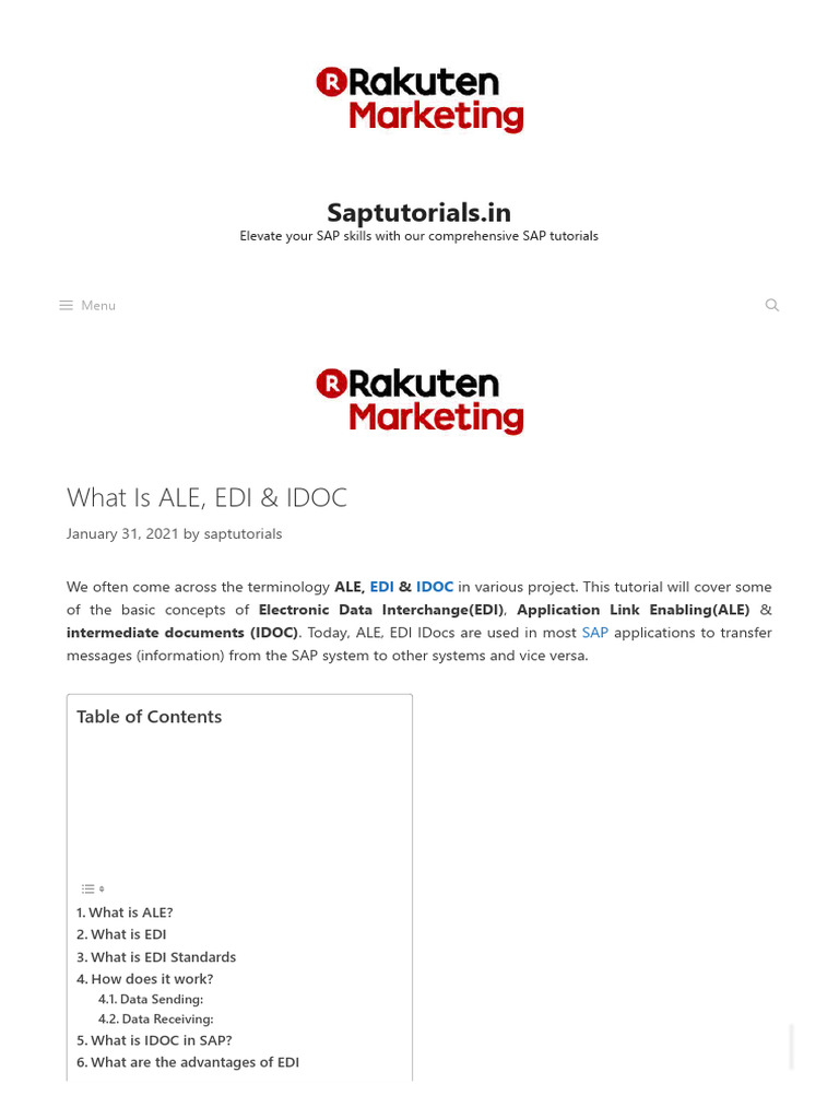 What Is EDI, ALE & IDOC - How Does It Work | PDF | Electronic Data Interchange | Computing