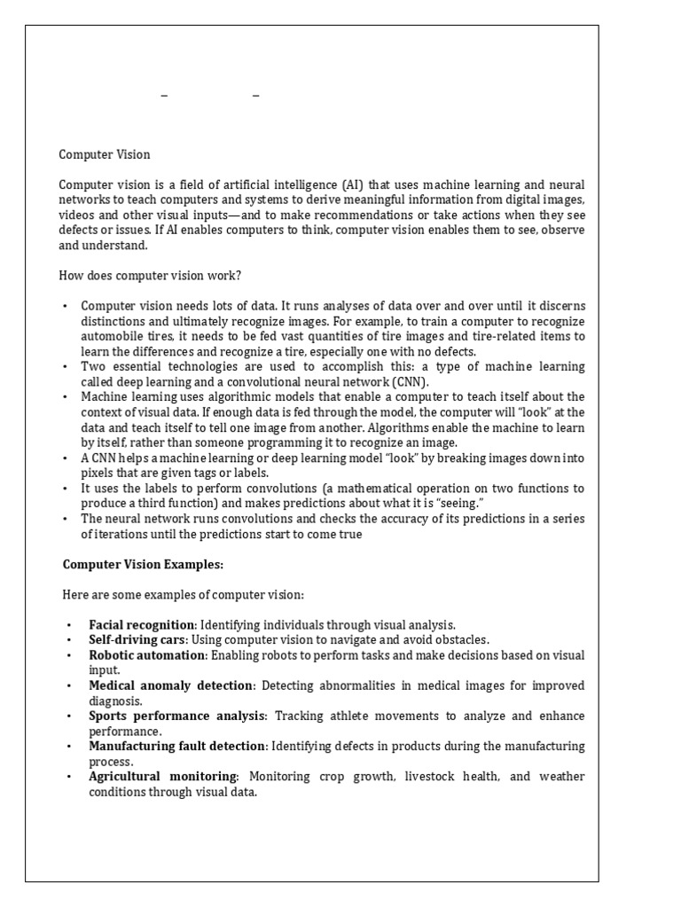 Computer Vision Notes | PDF | Convolution | Computer Vision