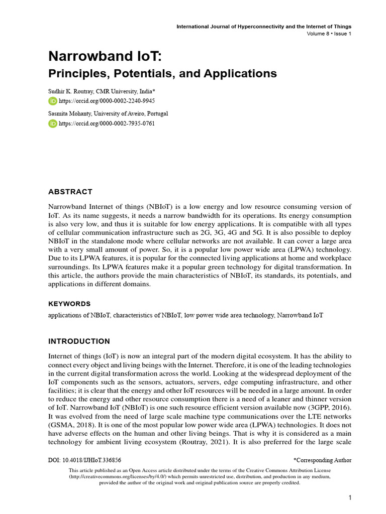 Narrowband IoT Principles Potentials and Applicati | PDF | Osi Model ...