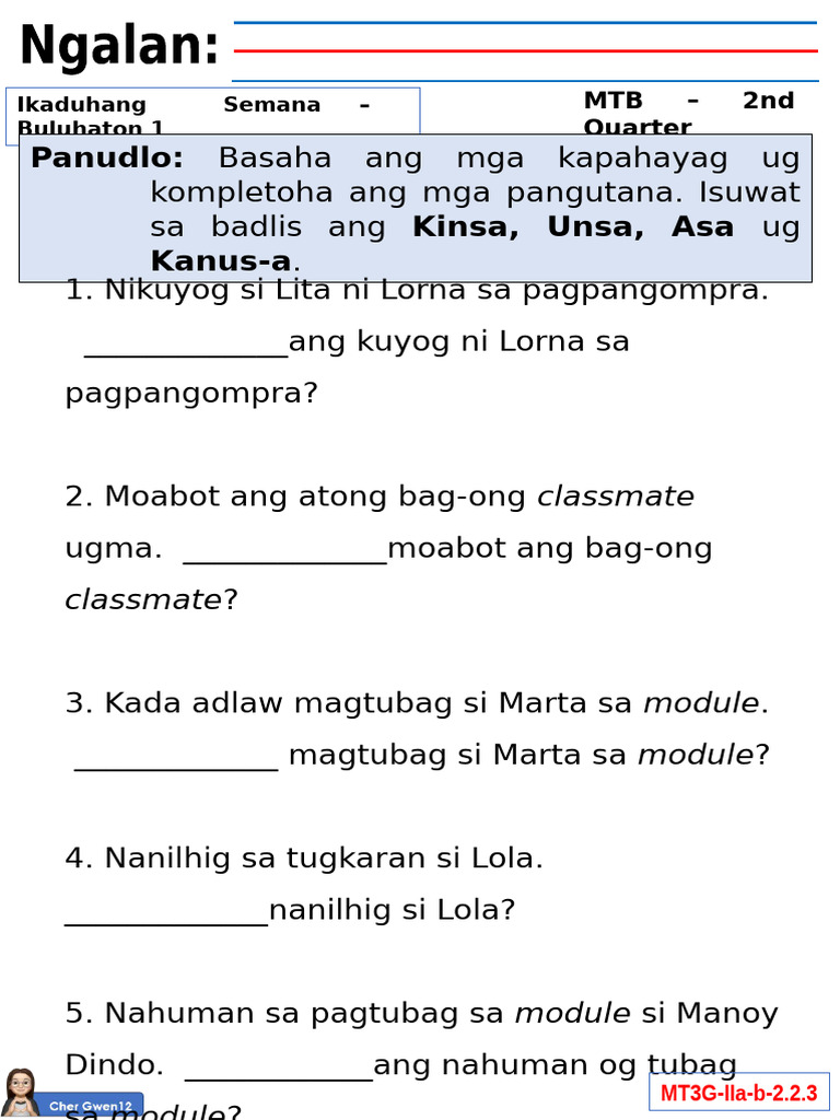 MTB3 Worksheets Q2 W2 | PDF