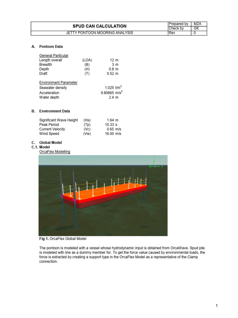 Spud Pile Analysis for Pontoon Stability | PDF | Applied And Interdisciplinary Physics | Mechanics