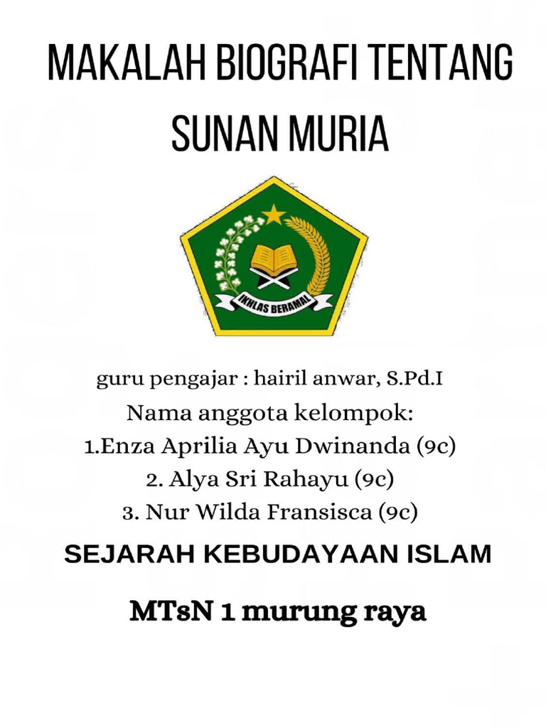 Makalah Biografi Sunan Muria | PDF