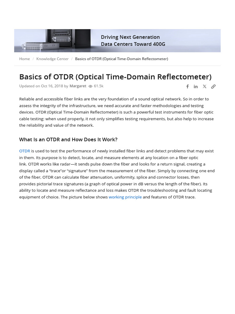 Basics of OTDR (Optical Time-Domain Reflectometer) Testing | FS ...