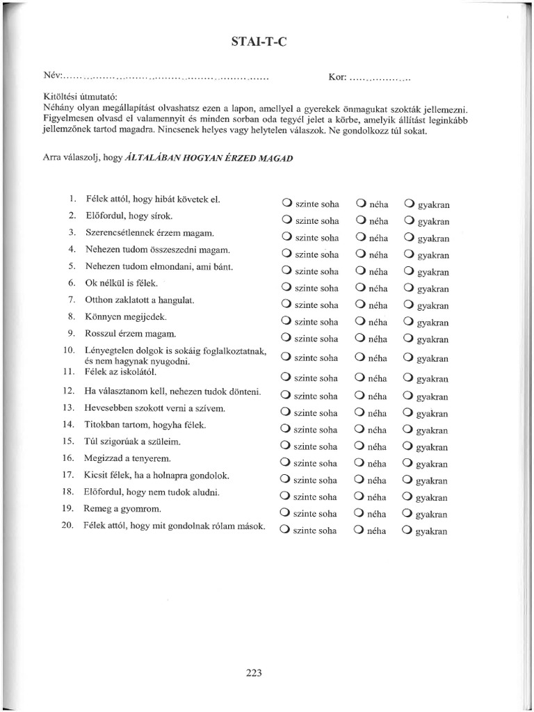 Stai T C | PDF
