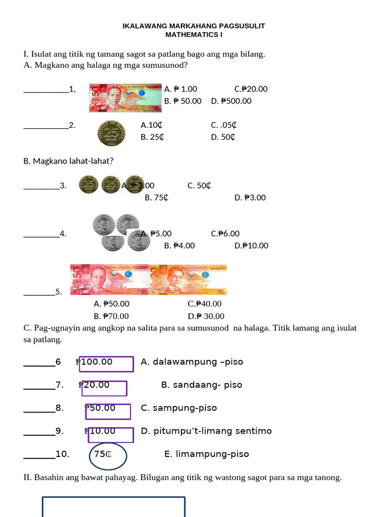 PT Mathematics-1 Q2 | PDF
