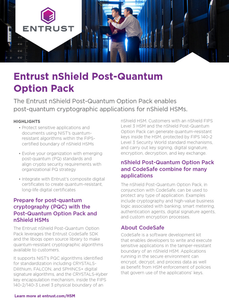 Nshield Post Quantum Option Pack Ds | PDF | Encryption | Cryptography