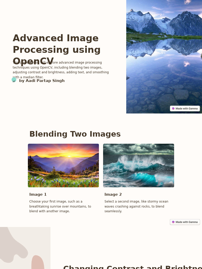 Advanced Image Processing Using OpenCV | PDF
