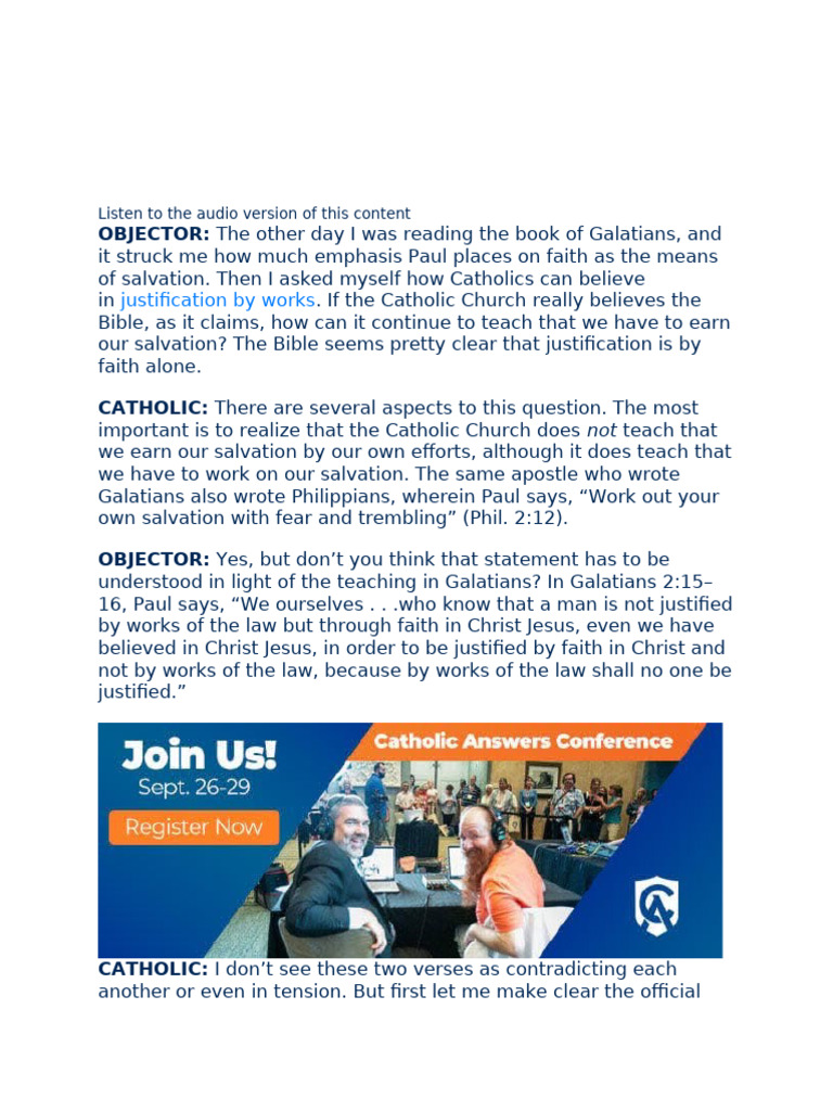 catholic faith | PDF | Sola Fide | Justification (Theology)