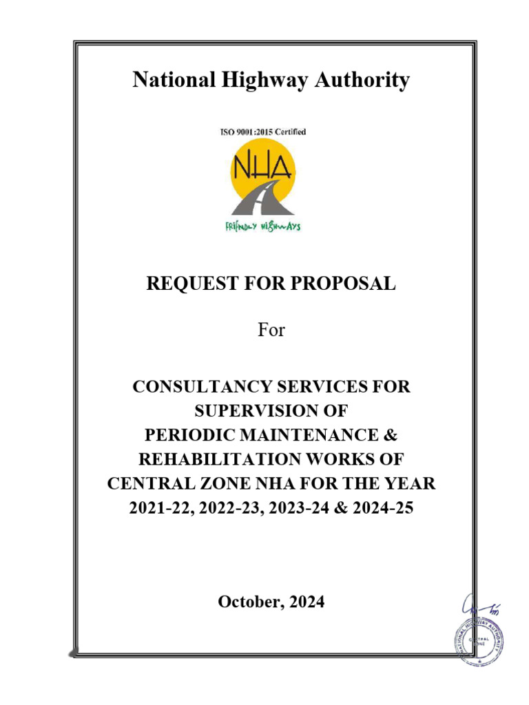 NHA Periodic Main | PDF | Request For Proposal | Joint Venture