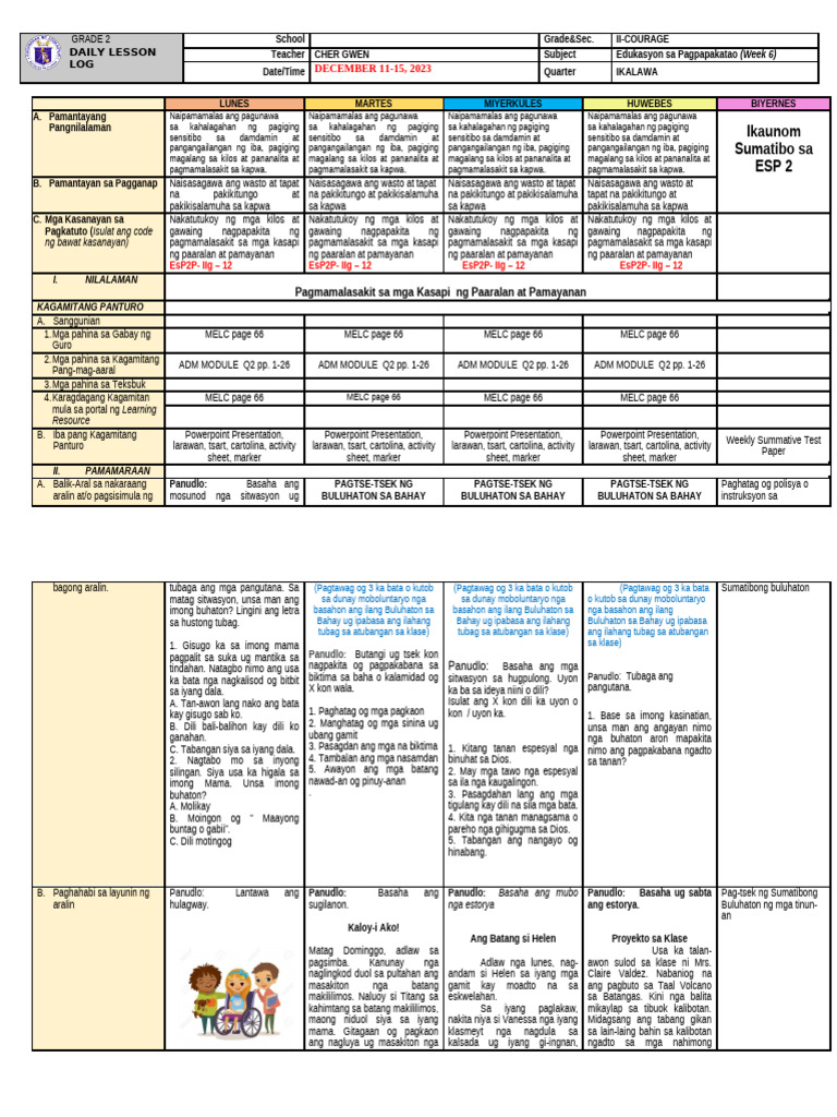 Q2 DLL Esp2 Week-6 | PDF