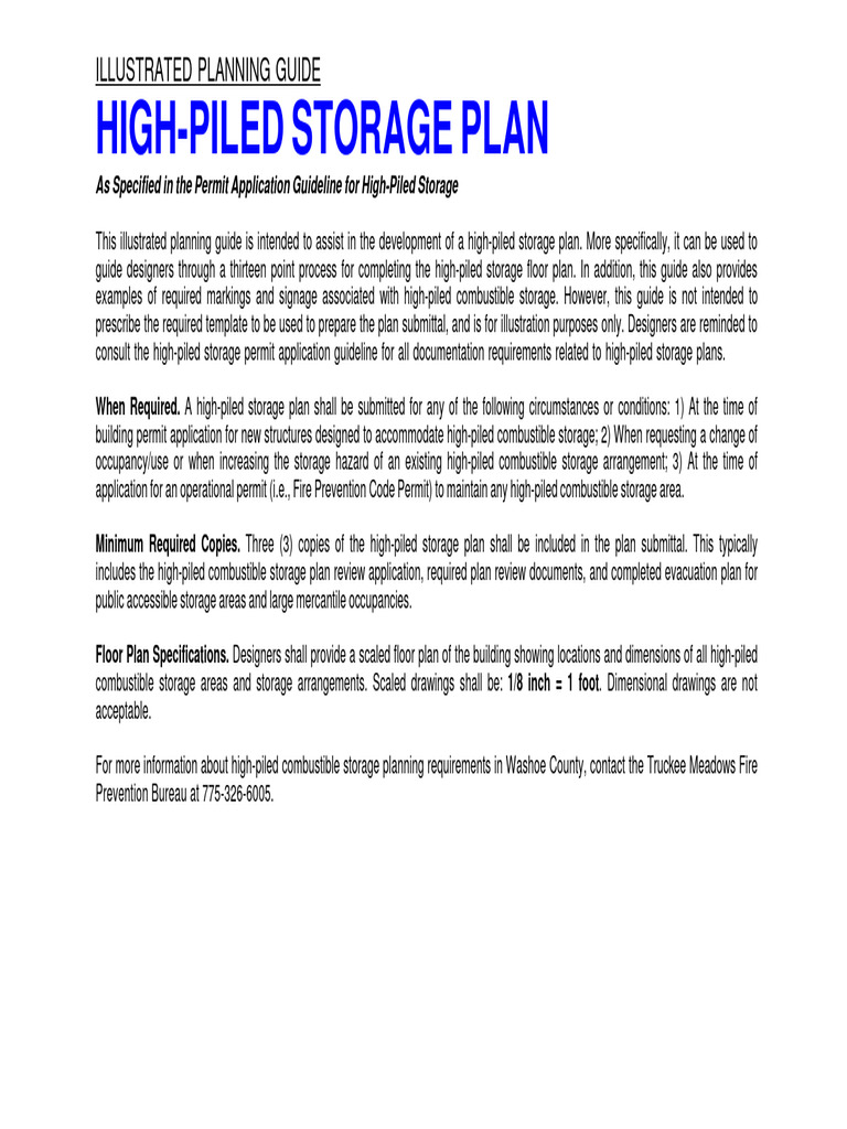 High Piled Storage Plan Illustrated Planning Guide TM 1 17 | PDF | Fire ...