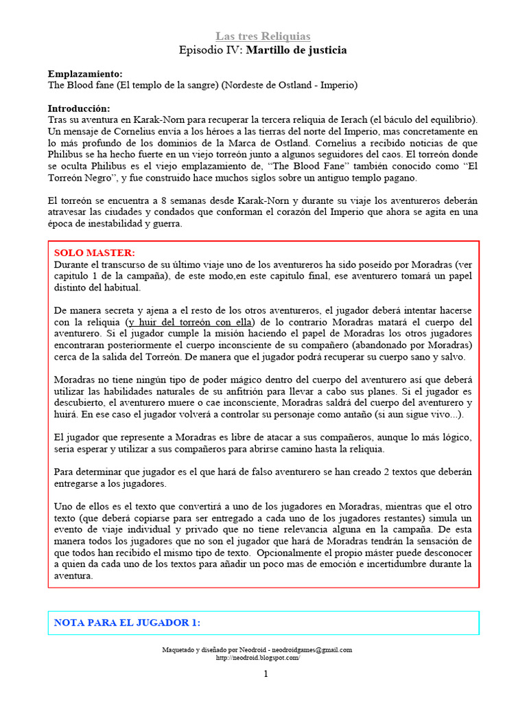 AHQ Aventura - Las Tres Reliquias (Episodio 4 Historia) | PDF