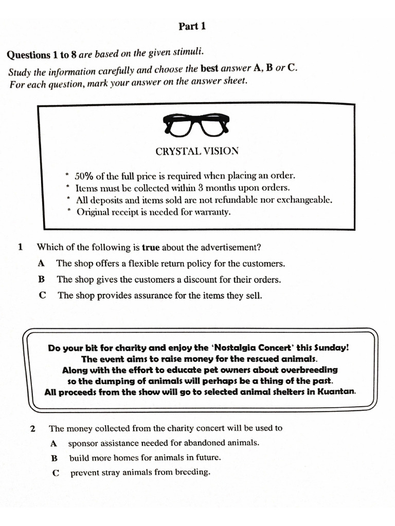 SPM 2021 Set 2 Reading Paper | PDF