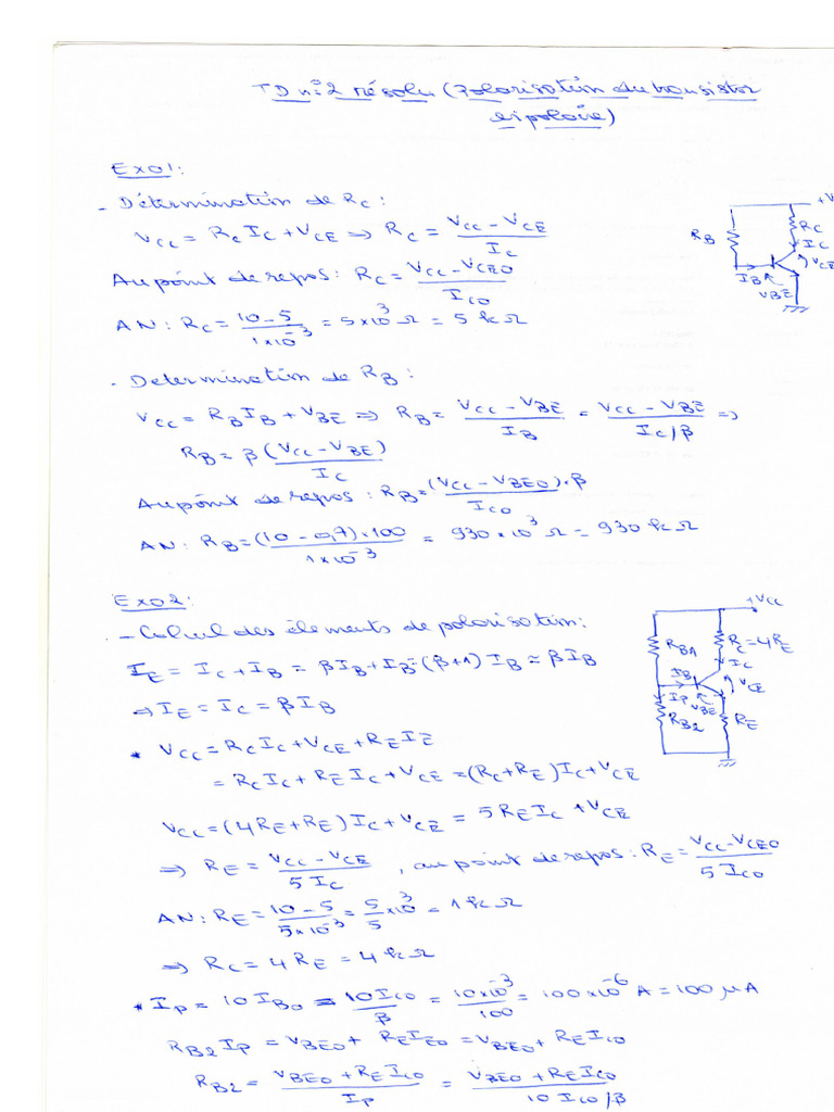 Solution-TD2 Electronique Fondamentale 2 | PDF