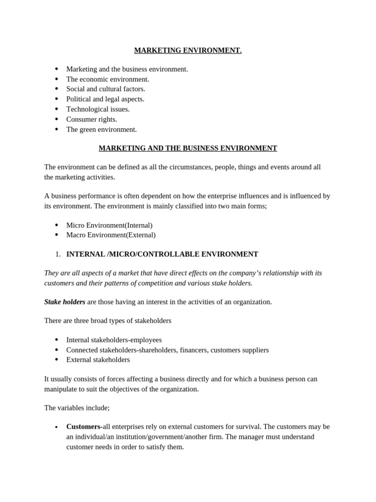4.marketing Environment | PDF | Marketing | Interest