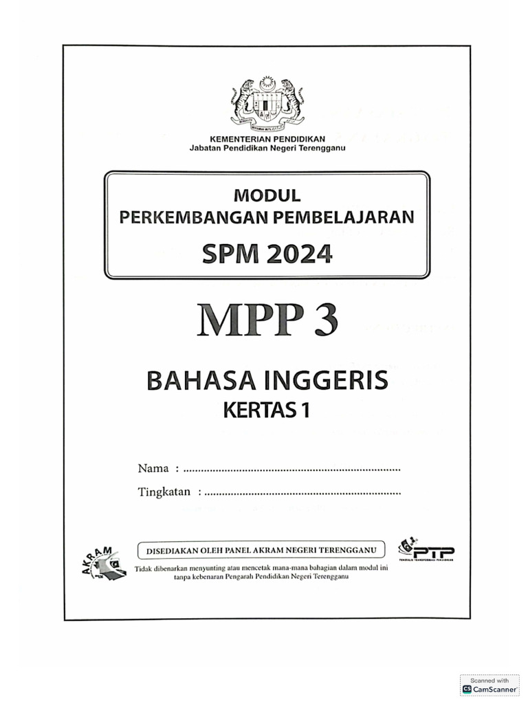 Terengganu Trial 2024 P1 - Reading | PDF