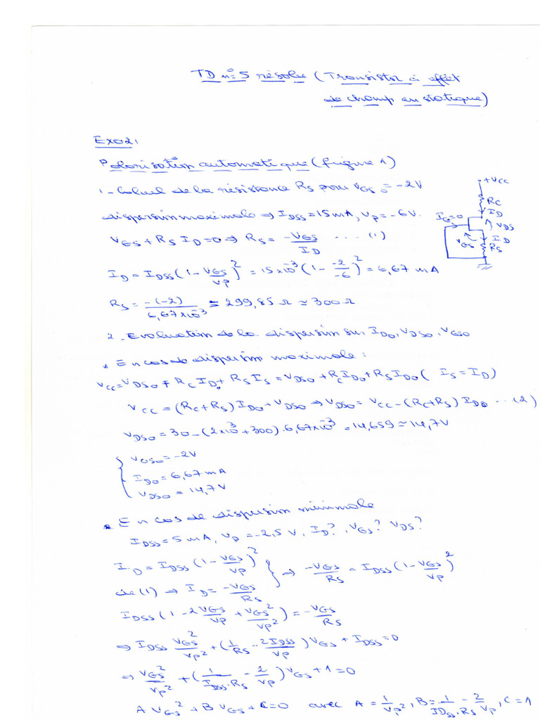 Solution-TD5 Electronique Fondamentale 2 | PDF