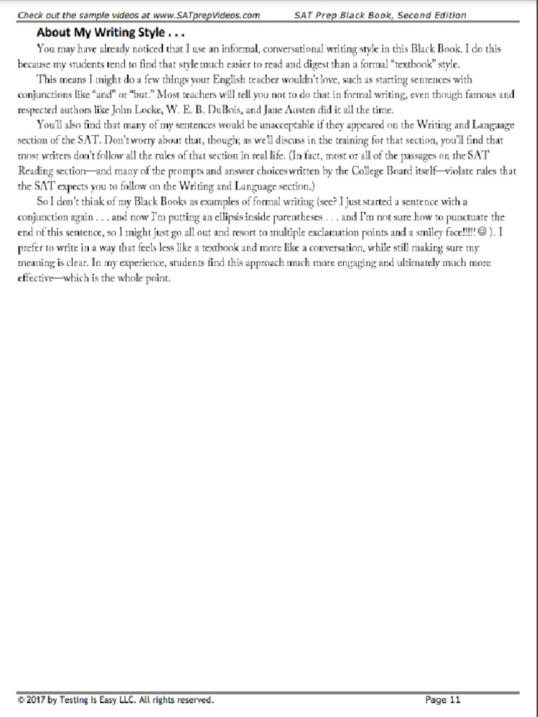 Mike Barrett, Patrick Barrett - SAT Prep Black Book | PDF