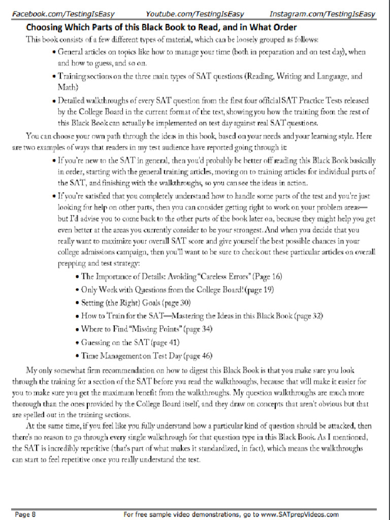 Mike Barrett, Patrick Barrett - SAT Prep Black Book | PDF