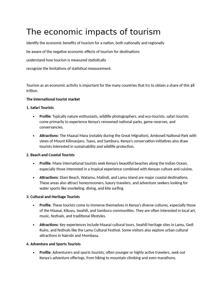 The Economic Impacts of Tourism | PDF | Cost Of Living | Tourism