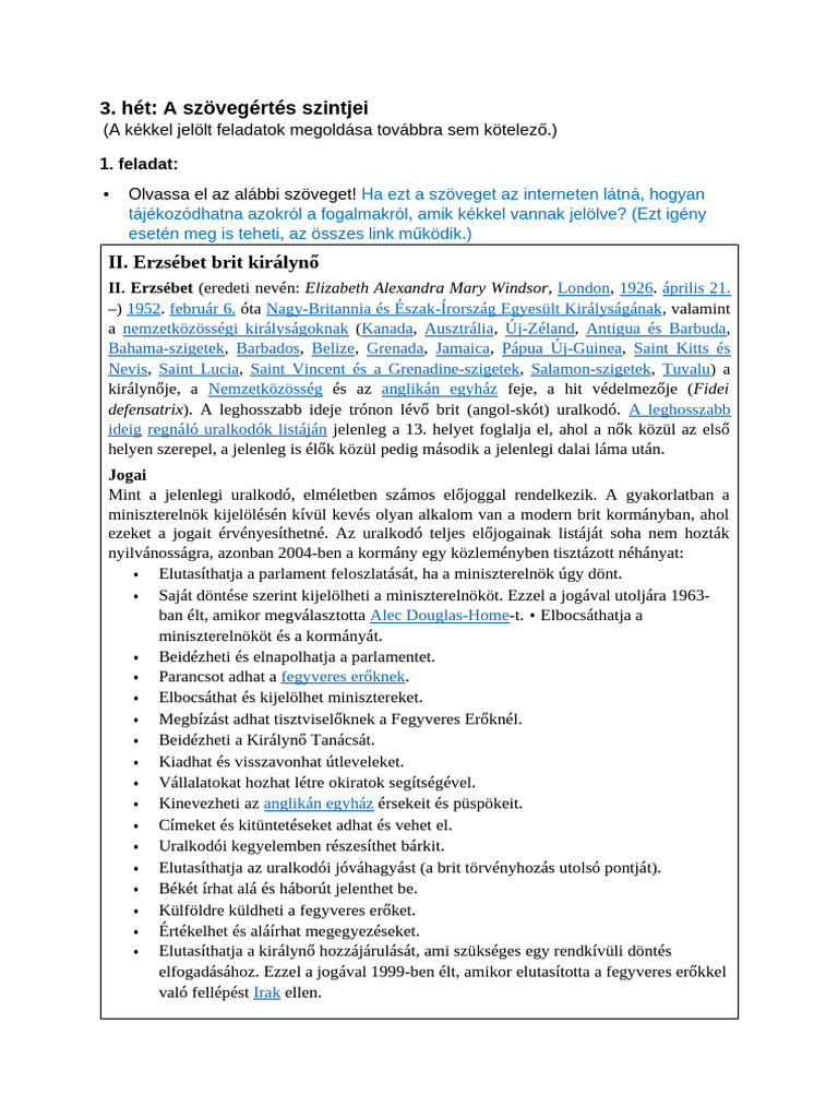 Hét - Feladatlap (1) Anyanyelvi Készségfejlesztés | PDF