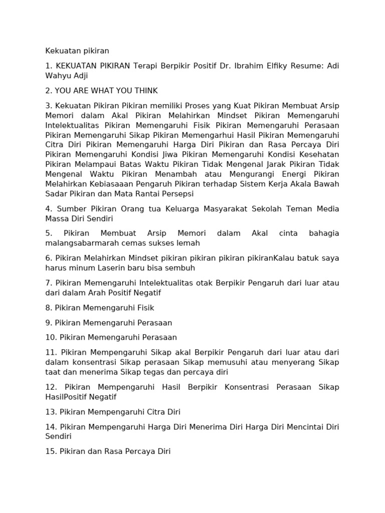 Kekuatan Pikiran Transcript | PDF