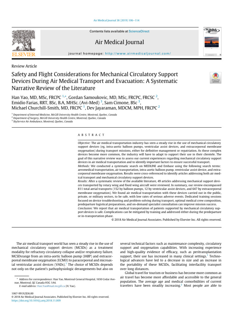 Safety and Flight Considerations For Mechanical Circulatory Support ...
