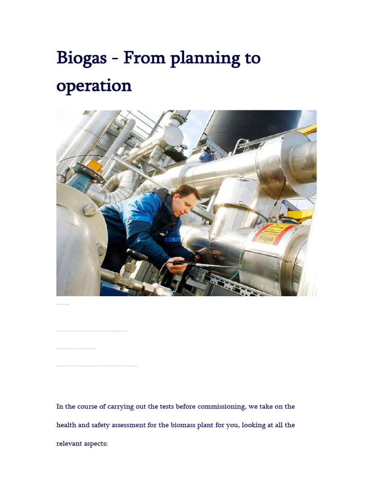 Biogas - From Planning To Operation | PDF | Occupational Safety And ...