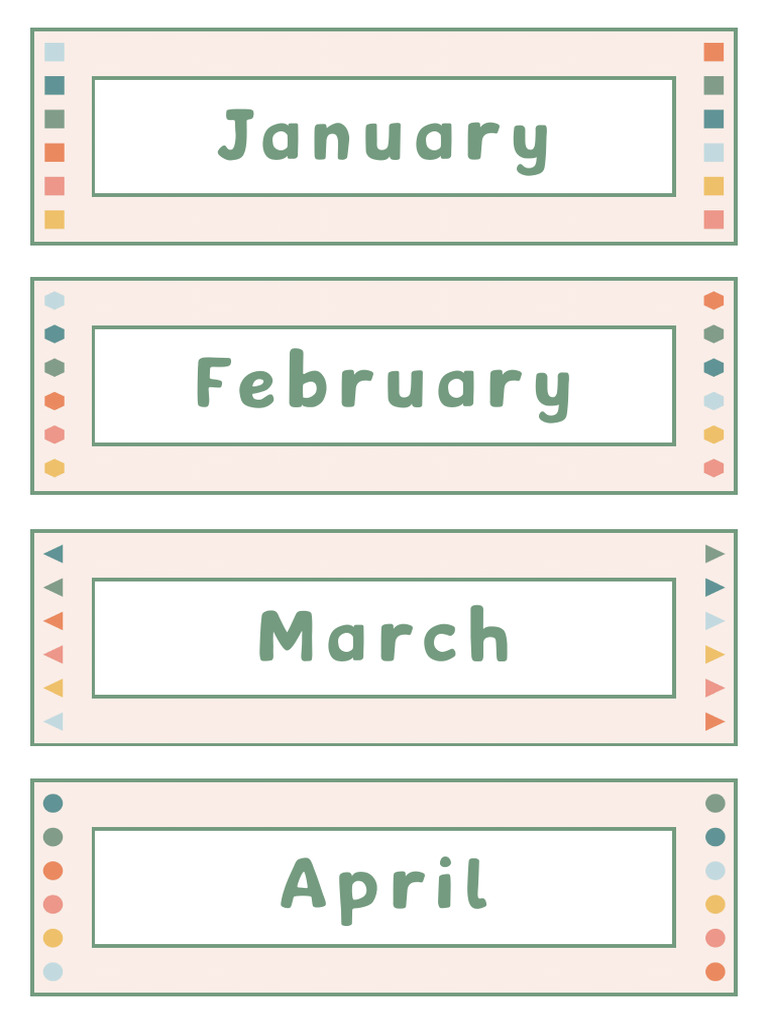 Months of The Year Labels | PDF