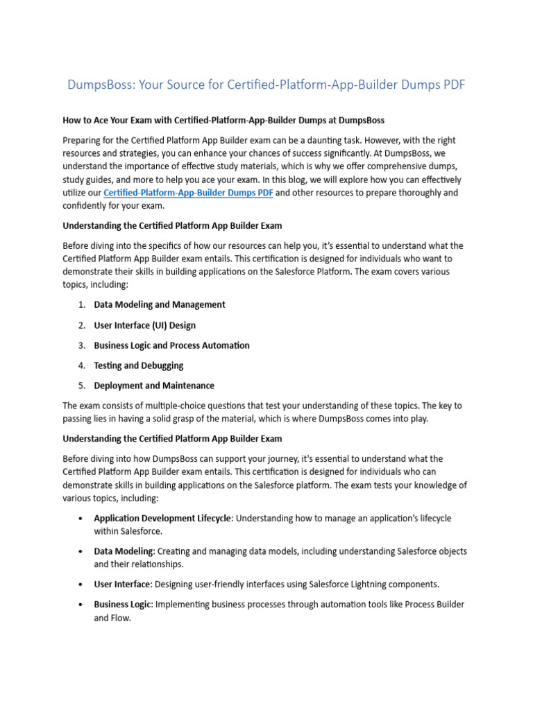 Certified Platform App Builder Dumps PDF | PDF | Usability | Computing