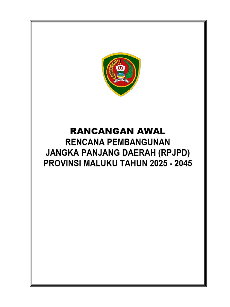 Ranwal RPJPD Maluku 2025-2045 | PDF