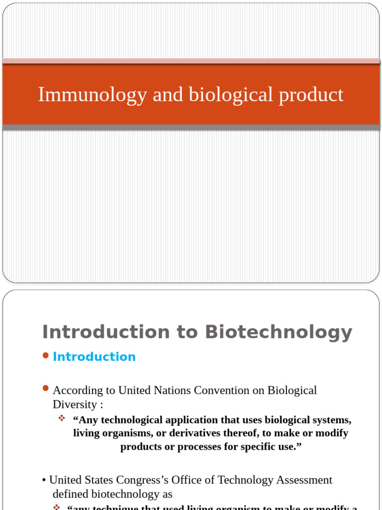 Immunology and Biotechnology Overview | PDF | Biopharmaceutical ...