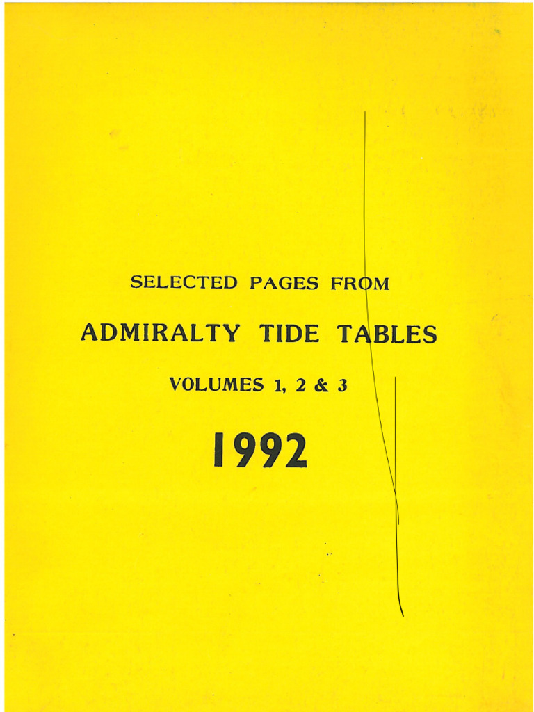 Tide Table 1992vol 1 | PDF