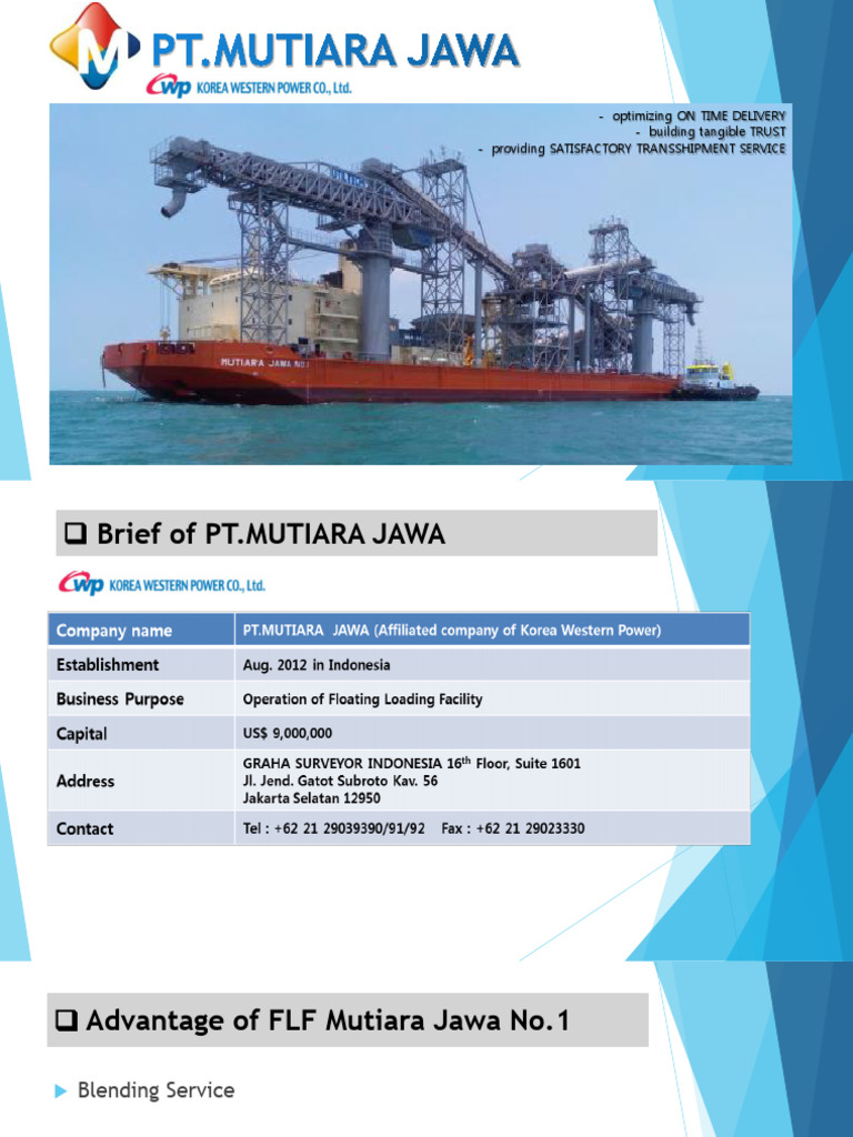 PT. Mutiara Jawa Company Profile | PDF | Freight Transport | Watercraft