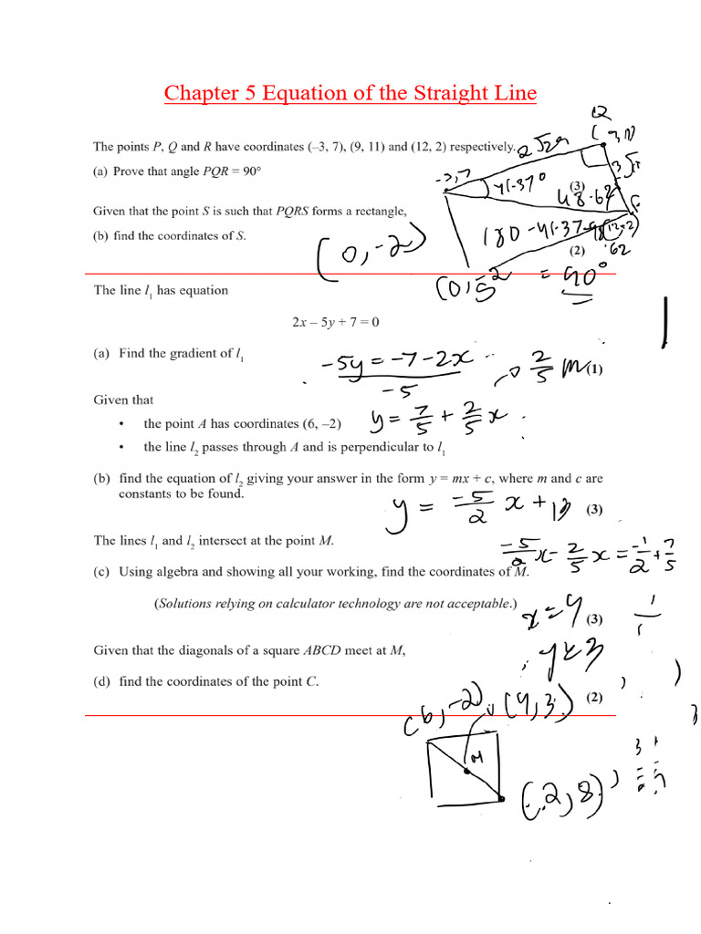 P1 Chapter 5 Exam Style | PDF