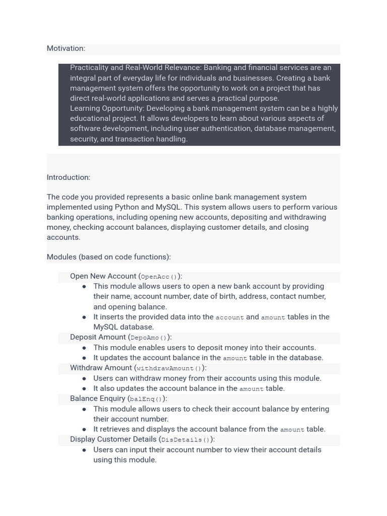 Online bank management | PDF | Databases | Database Transaction